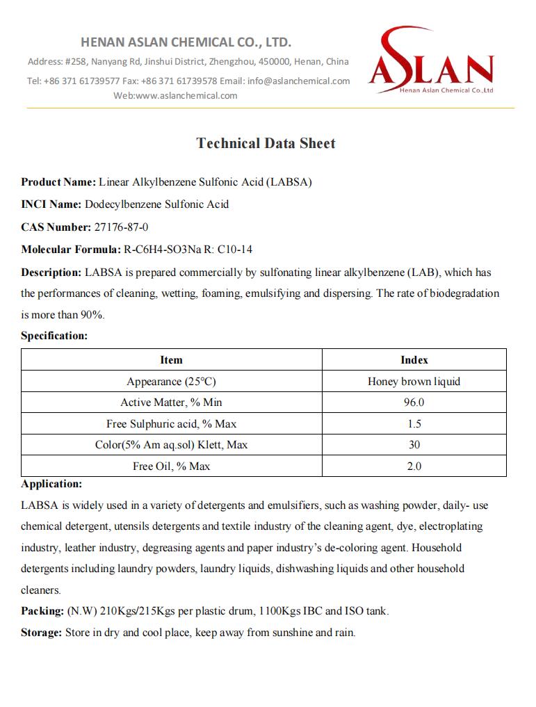 Products > Linear Alkylbenzene Sulfonic Acid_Aslan-Manufacturing ...