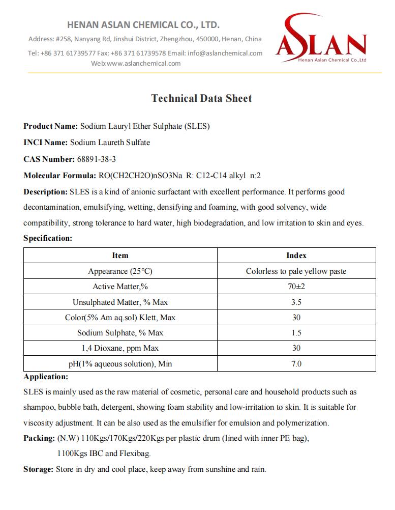 Products > Sodium Lauryl Ether Sulphate_Aslan-Manufacturing Surfactants.